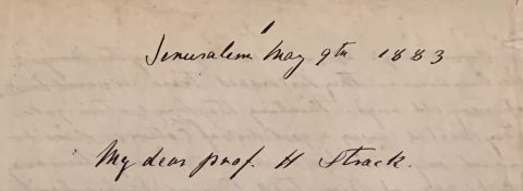 Moses Shapira’s 9 May 1883 Letter to Hermann Strack | The Moses Scroll